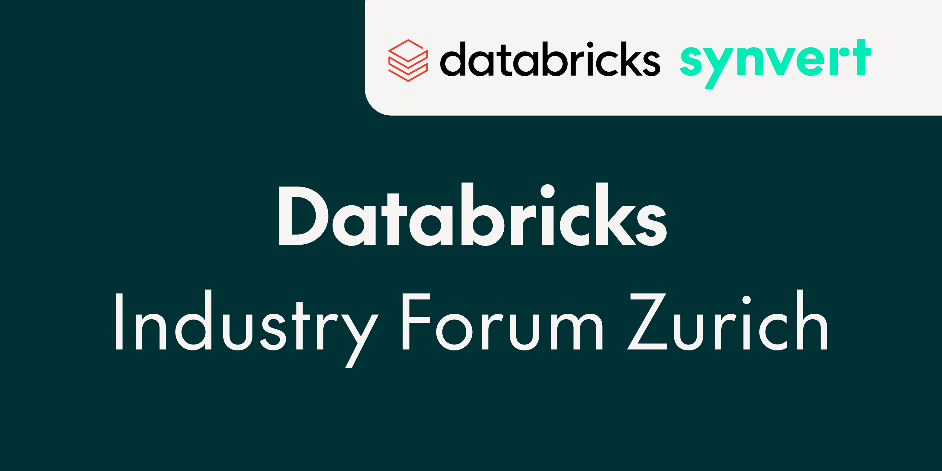 synvert als Sponsor beim Databricks Industry Forum Zürich 2025 am 12.11 ...